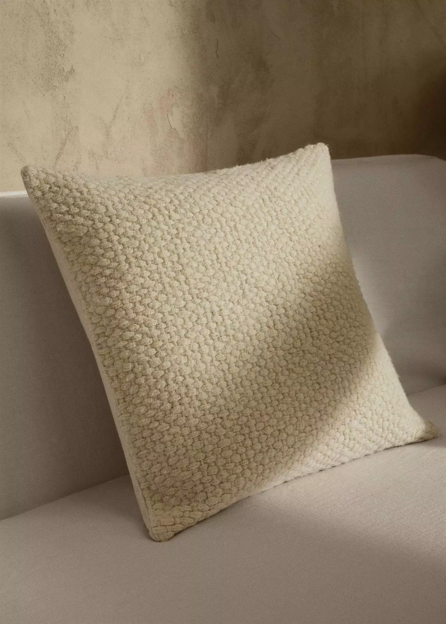 Bouclé wollen kussenhoes 60x60cm (2 stuks) Mango Home