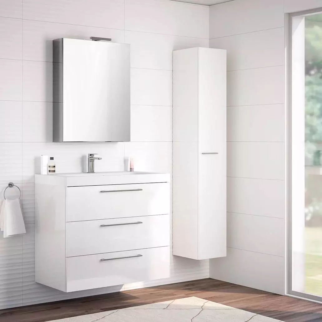 White Remix Bathroom Vanity Cabinet by Leroy Merlin