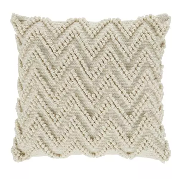 Polyester Ecru Terry Cushion wedi'i ailgylchu o Maisons du Monde