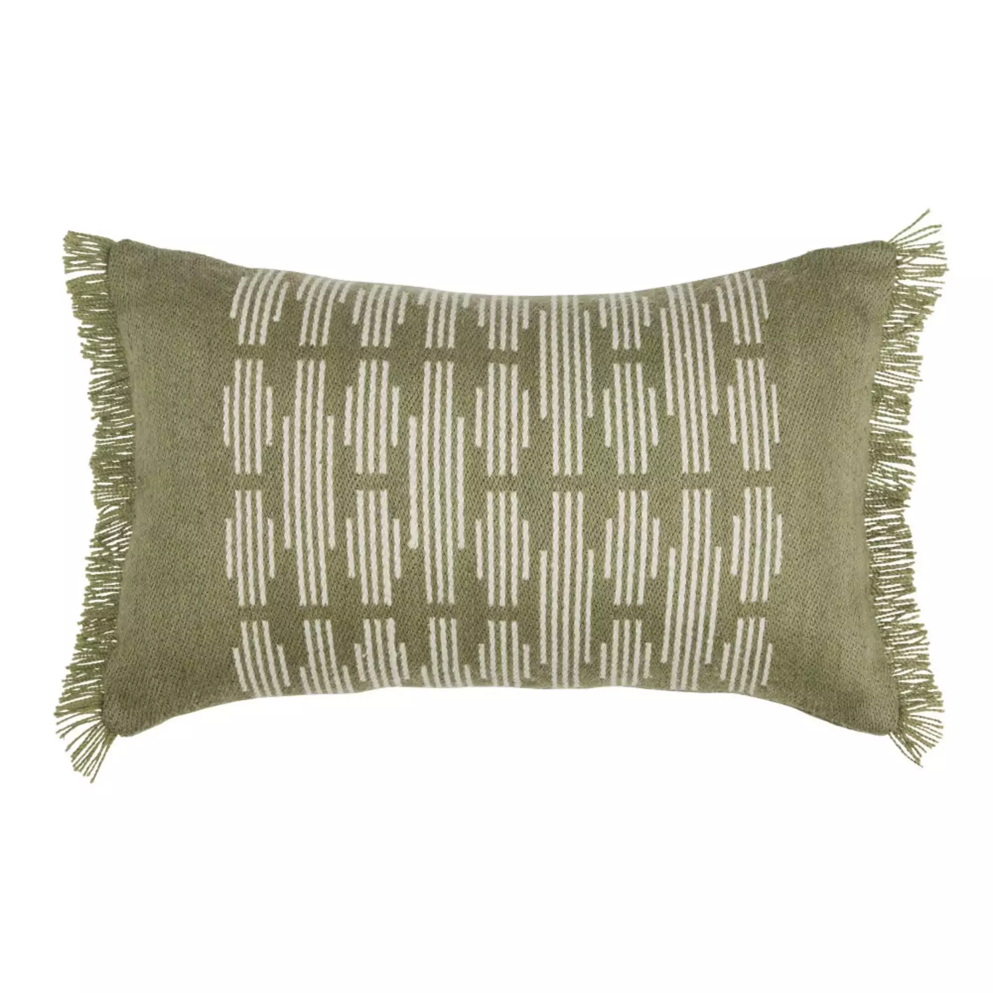 Zelený a Ecru Jacquard Weave Cushion od Maisons du Monde