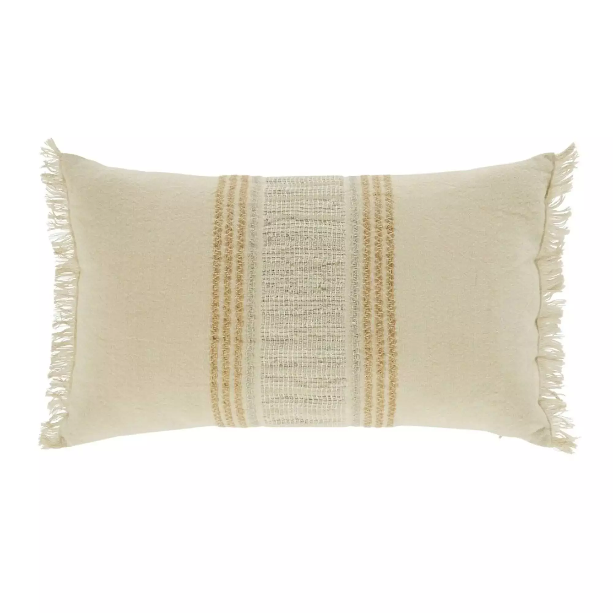 Maisons du Monde beige sy landihazo mipetaka mavo ary cushion rongony