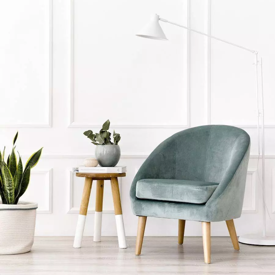 dames-مخمل-upholstered-armchair-aqua kenay گهر