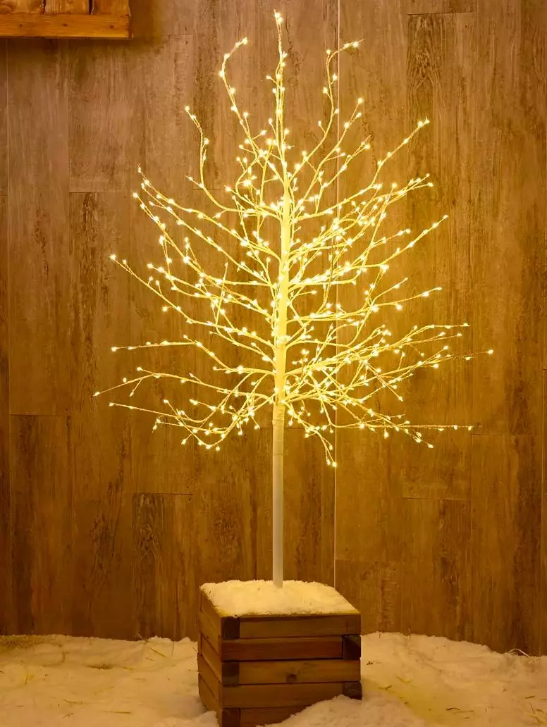 Sapin de Noël extérieur 580 lumières LED blanches 150x35 cm par Leroy Merlin