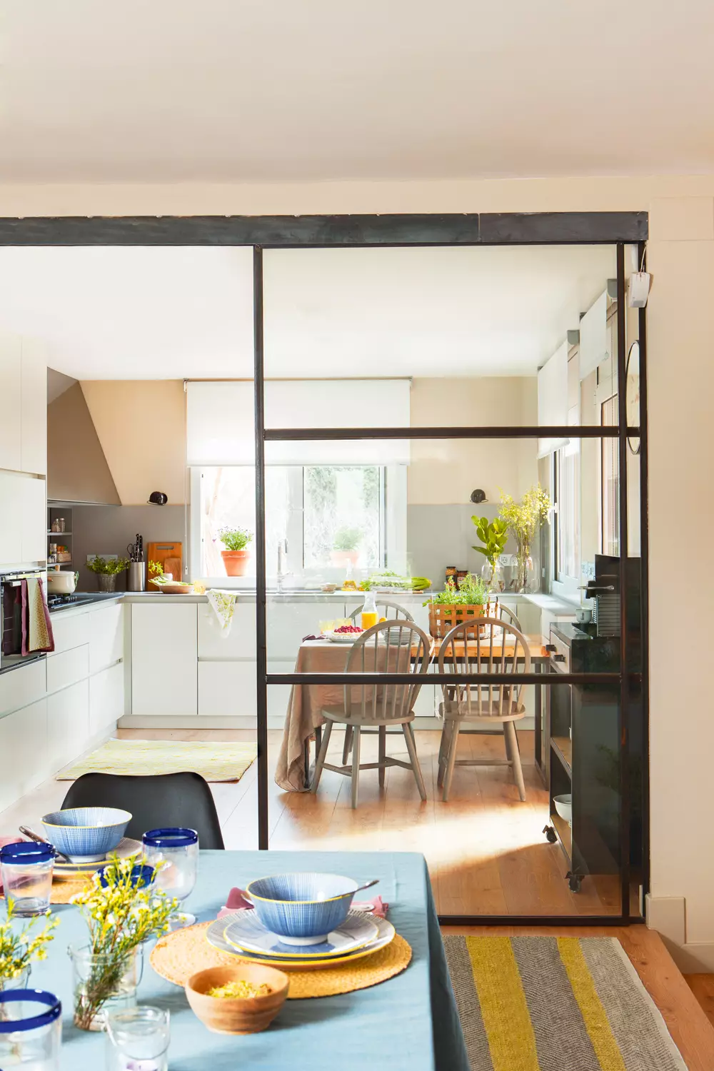 Kitchen with furniture in