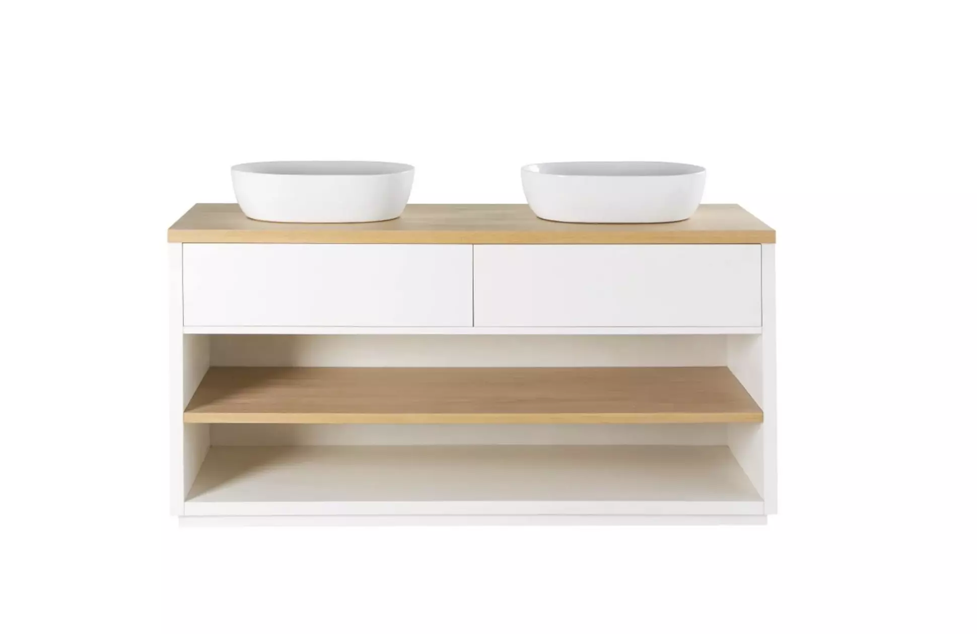 maisons du monde white and wood washbasin cabinet