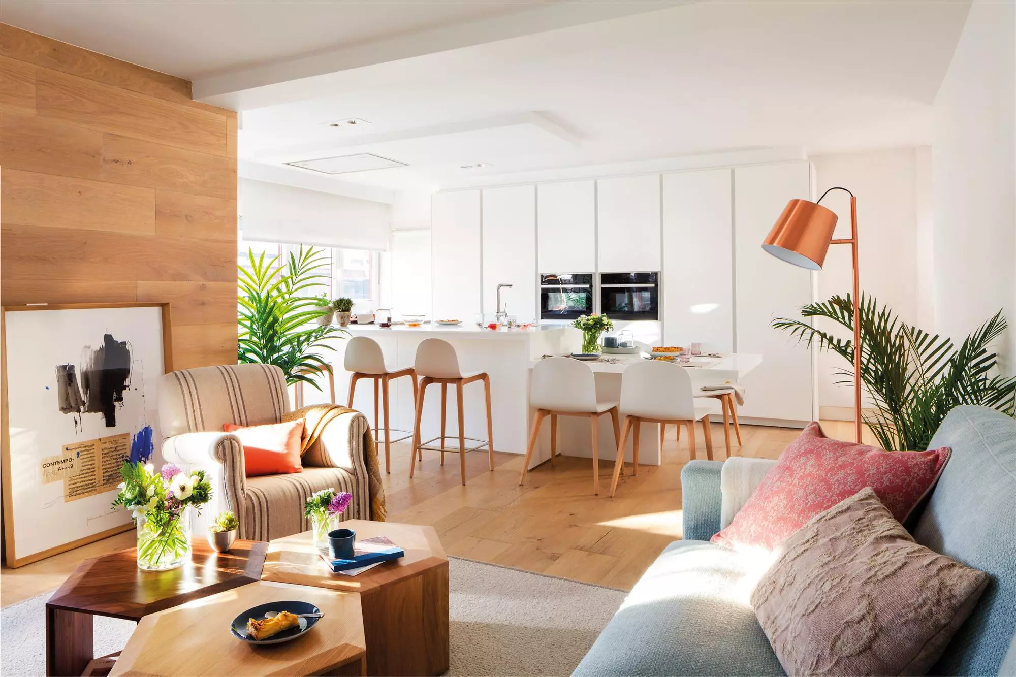 kitchen open to living room