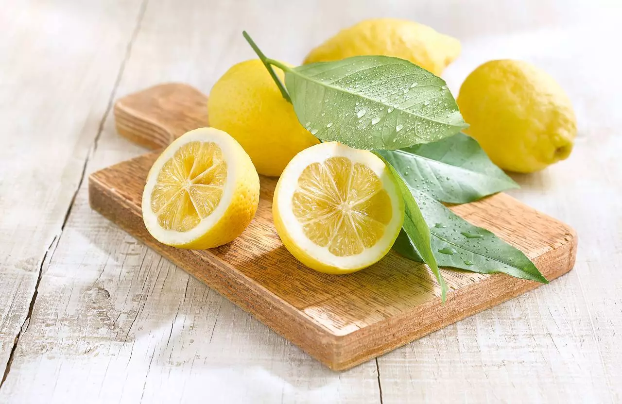 Lemons on a chopping board