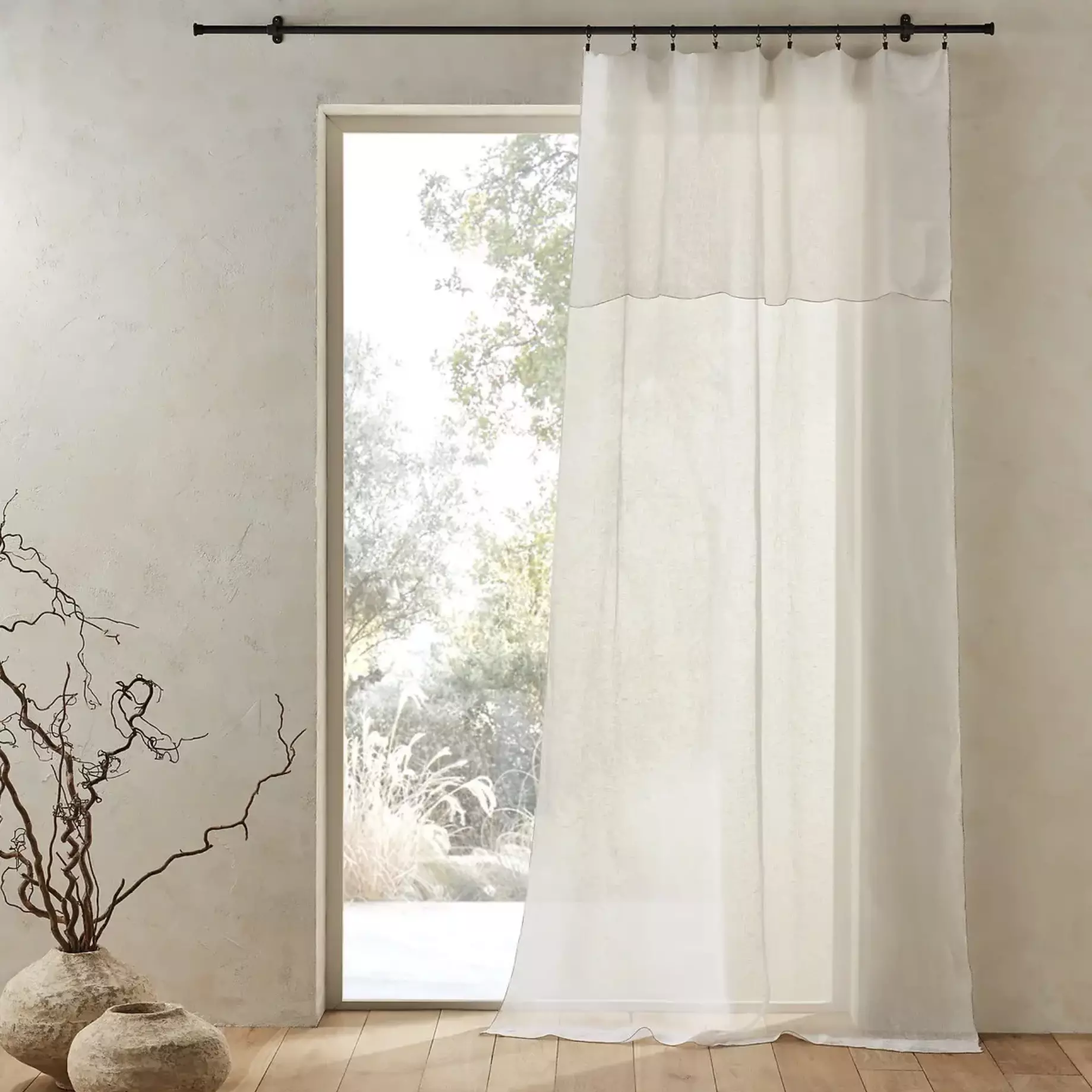 Linen voile curtain Noctuelle La Redoute