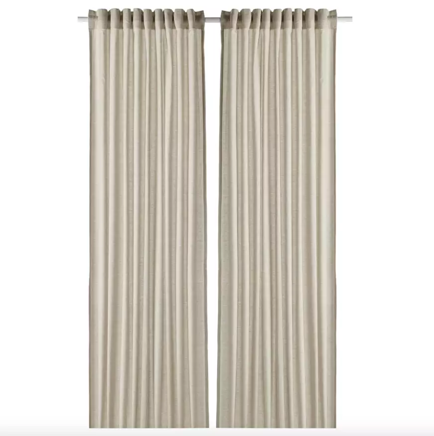 Beige IKEA curtain HANNALILL.