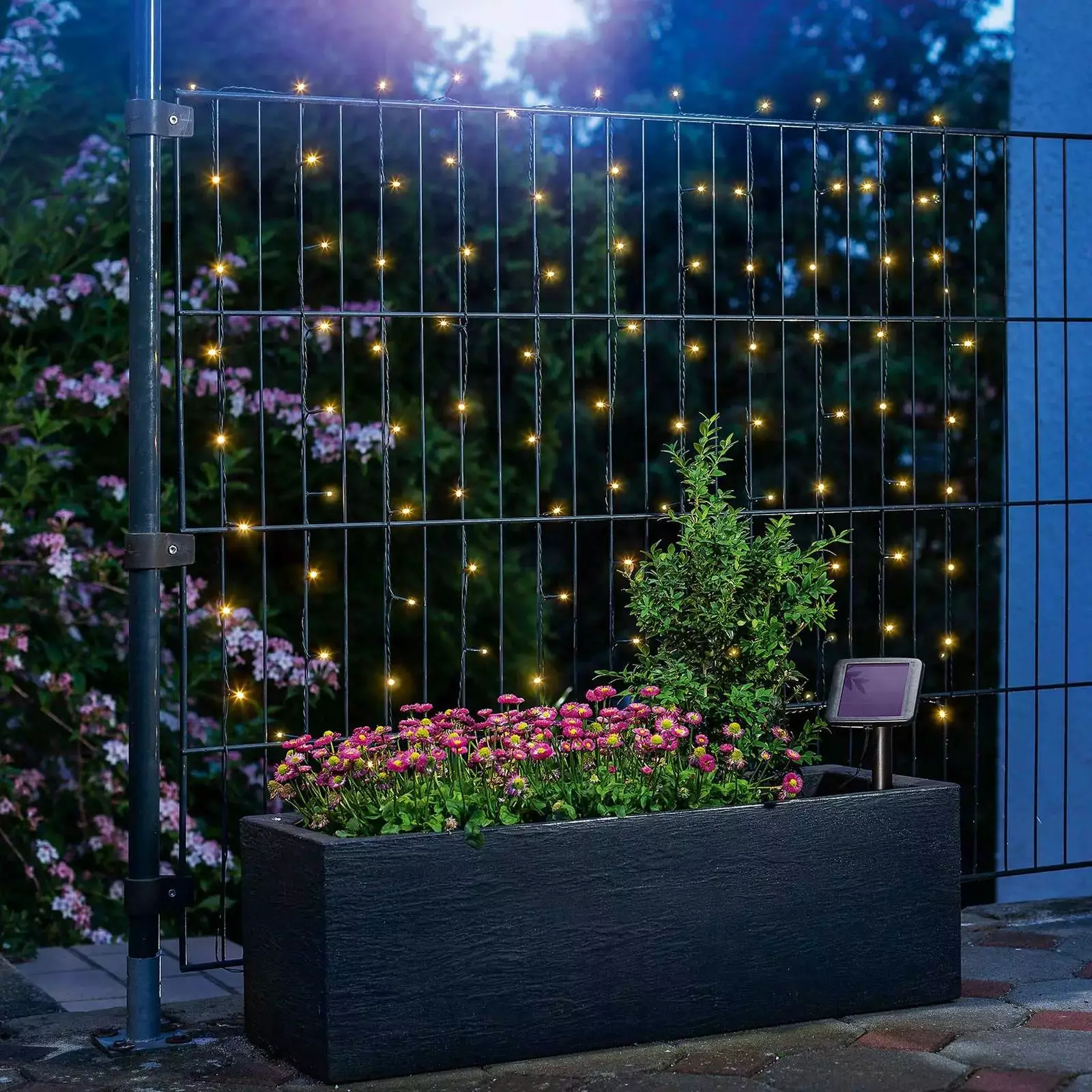 چراغ های رشته ای LED در فضای باز با انرژی خورشیدی از Lights.co.uk