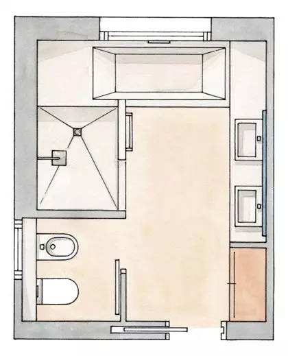 Bath and shower, at an angle, and take advantage of the space! 1912_6