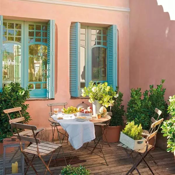 Terrasse avec parquet