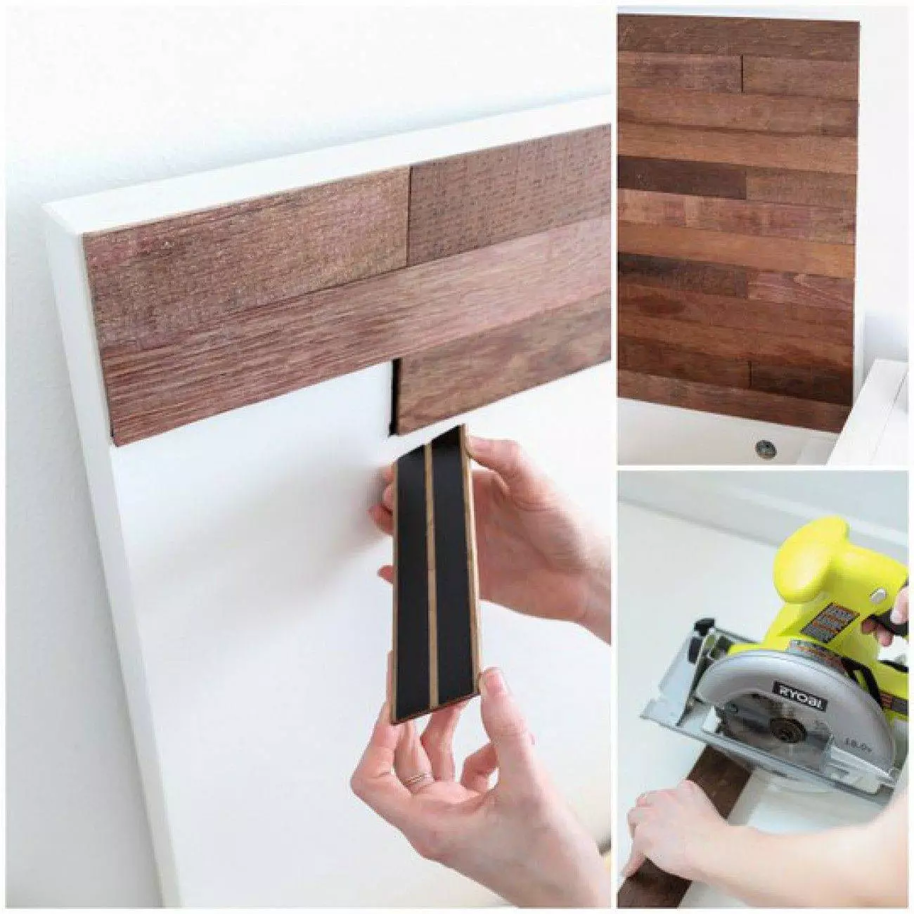 IKEA MALM bed hack proses om 'n hout kopstuk te maak