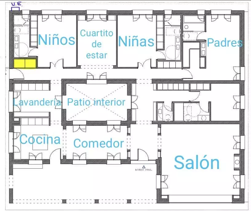 Plan of the house of the reader Paloma in Asturias