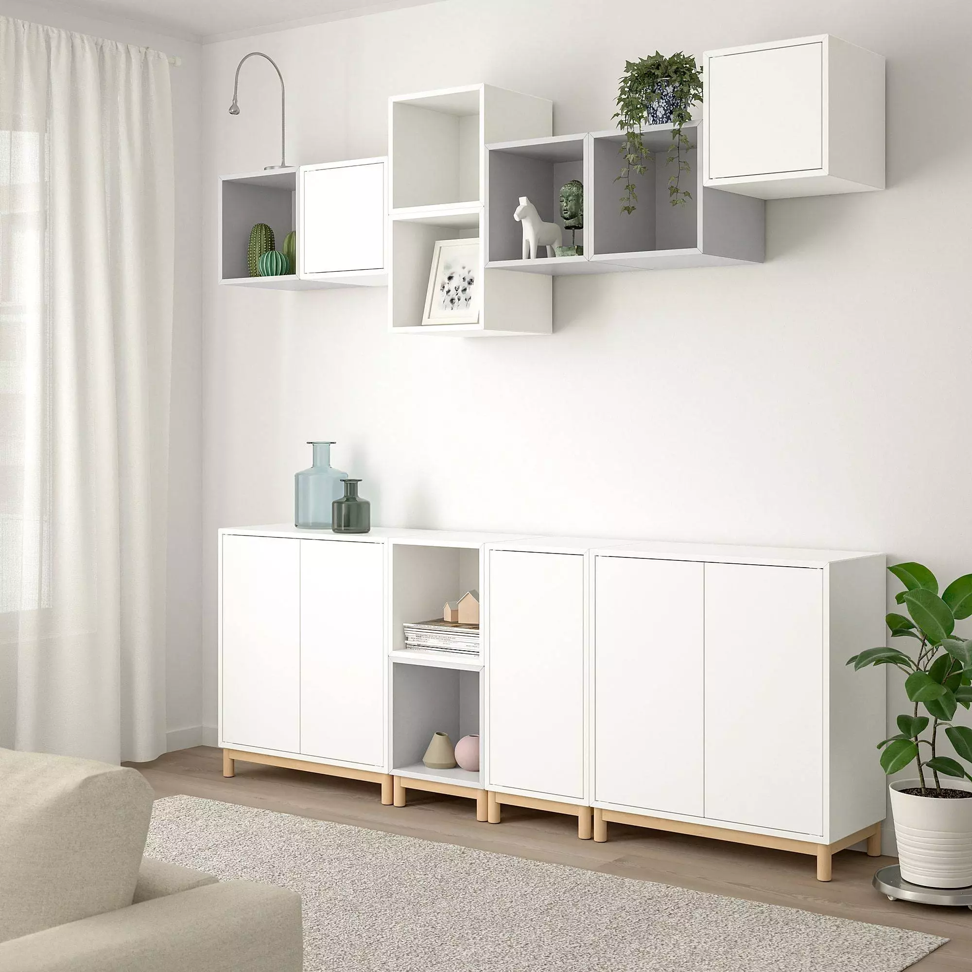 မီးခိုးရောင် IKEA EKET တုံးစင်