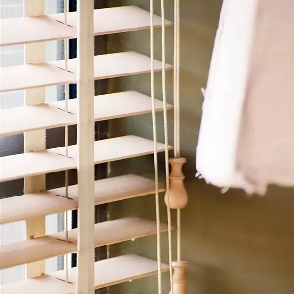 Dettall tal-purtiera tip louvered blind