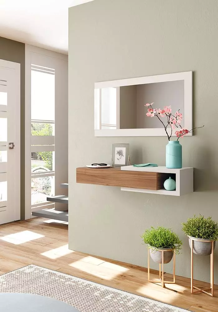 Hall cabinet with mirror