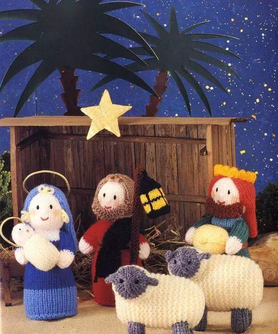 Pessebre de Nadal amb figures de crochet Pinterest