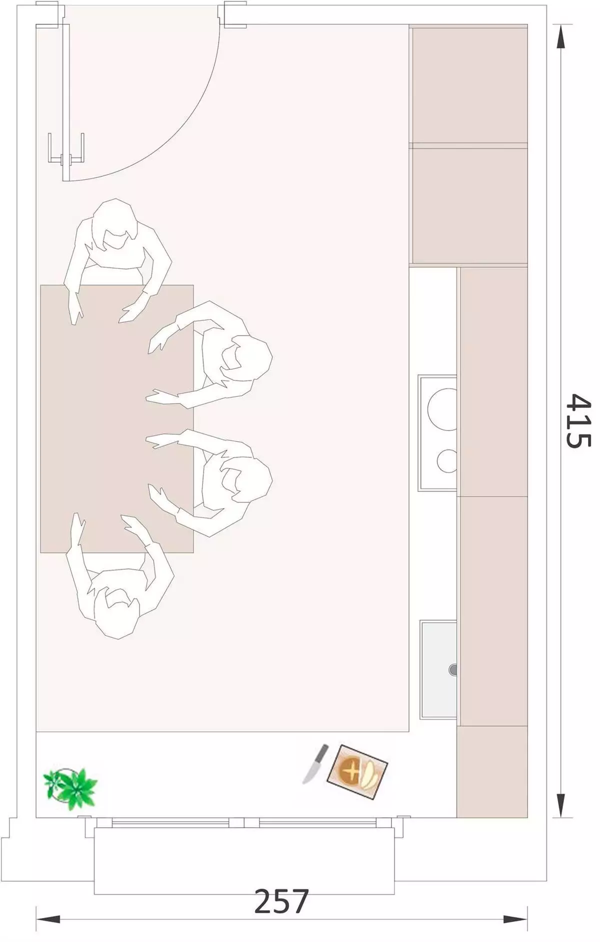 แผนผังของครัวขนาดเล็ก