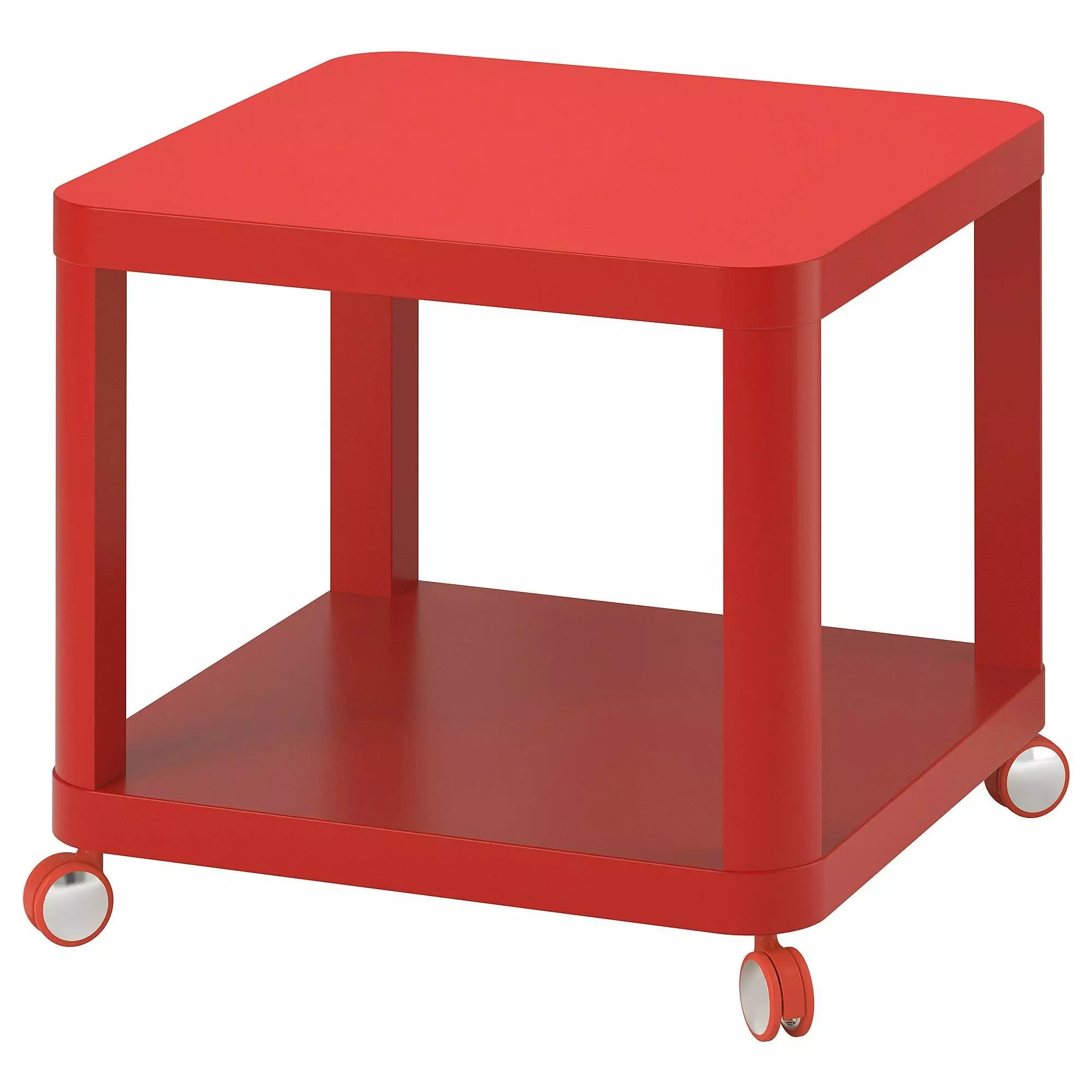 Tavolino TINGBY rosso con ruote di IKEA