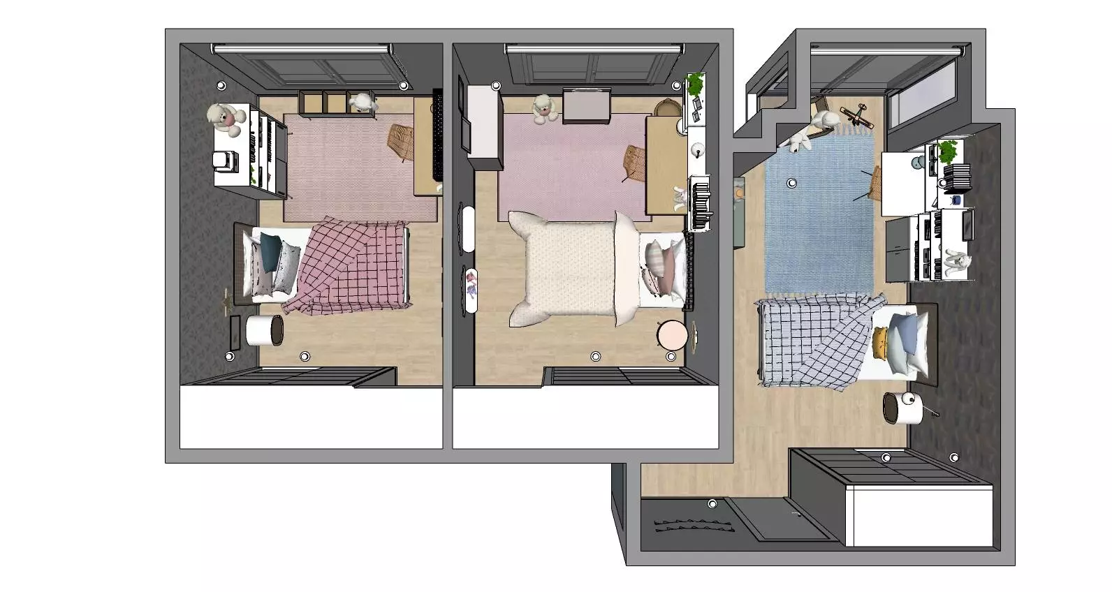 1. Le plan des chambres d'enfants