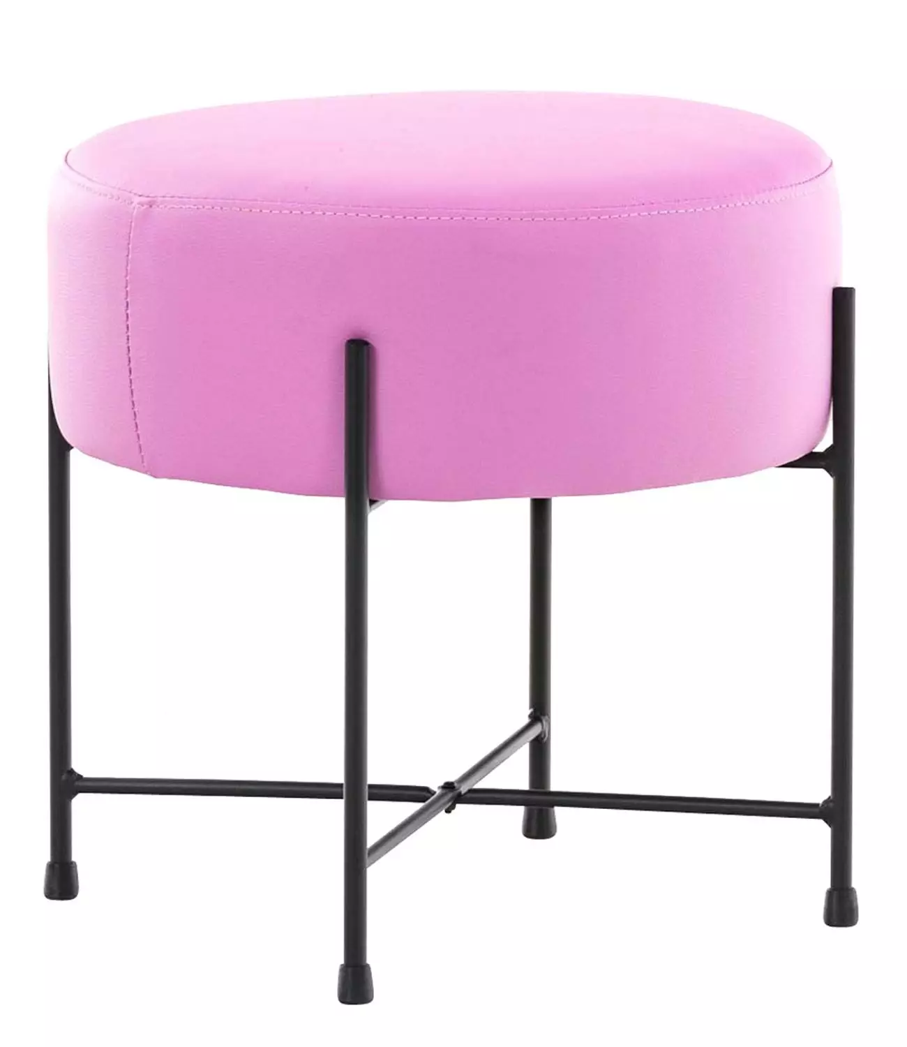 Bangko nga adunay Pink Upholstered Seat ug Black Legs ni ManoMano