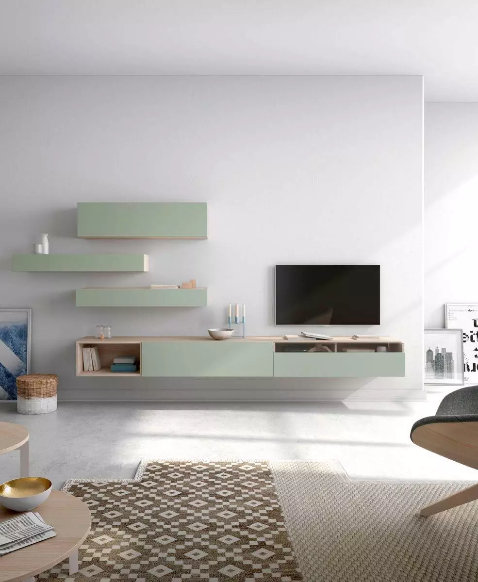 Modél ruang tamu modular héjo modern AX37 Muebles Lara