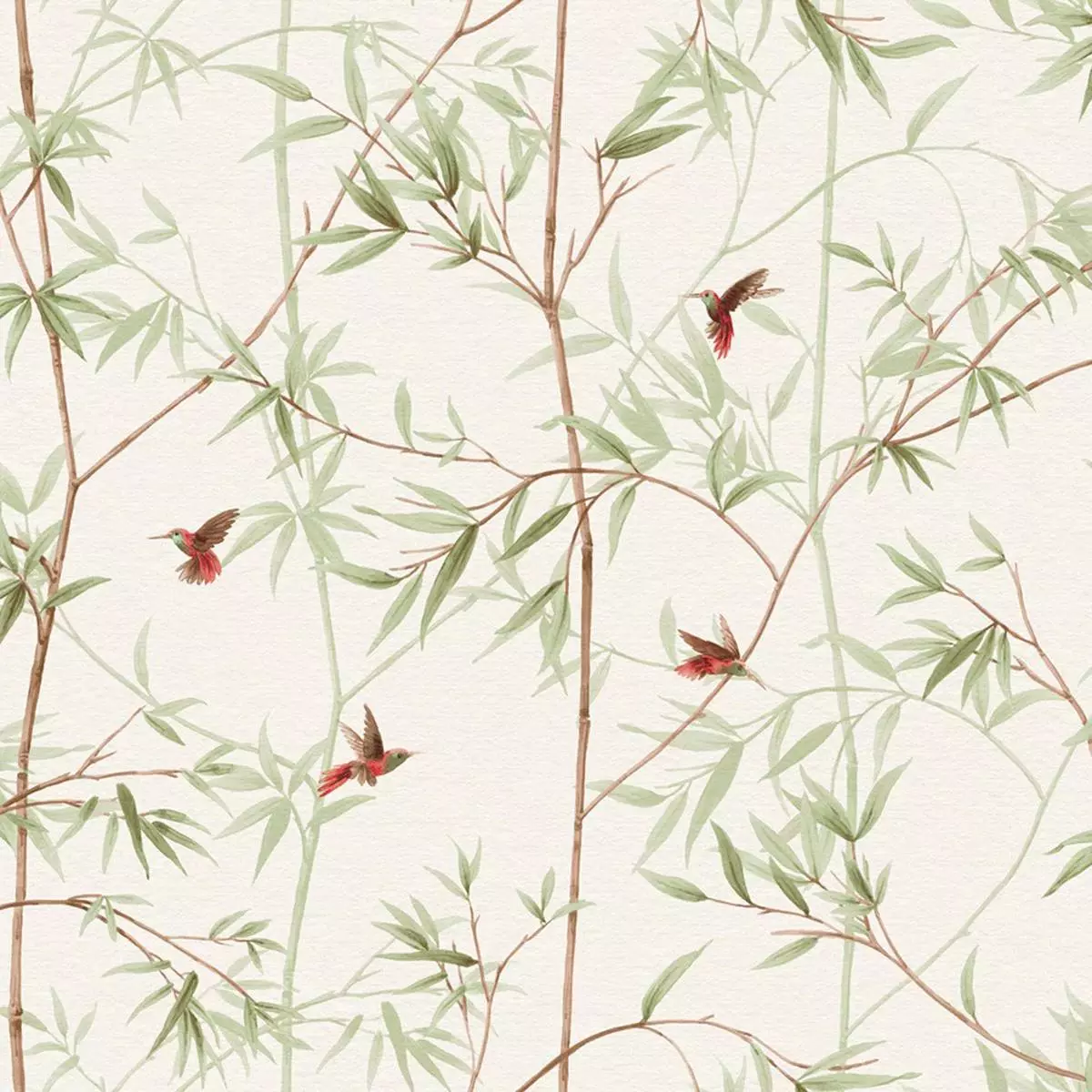 TNT bamboo hummingbirds wallpaper, from El Corte Inglés