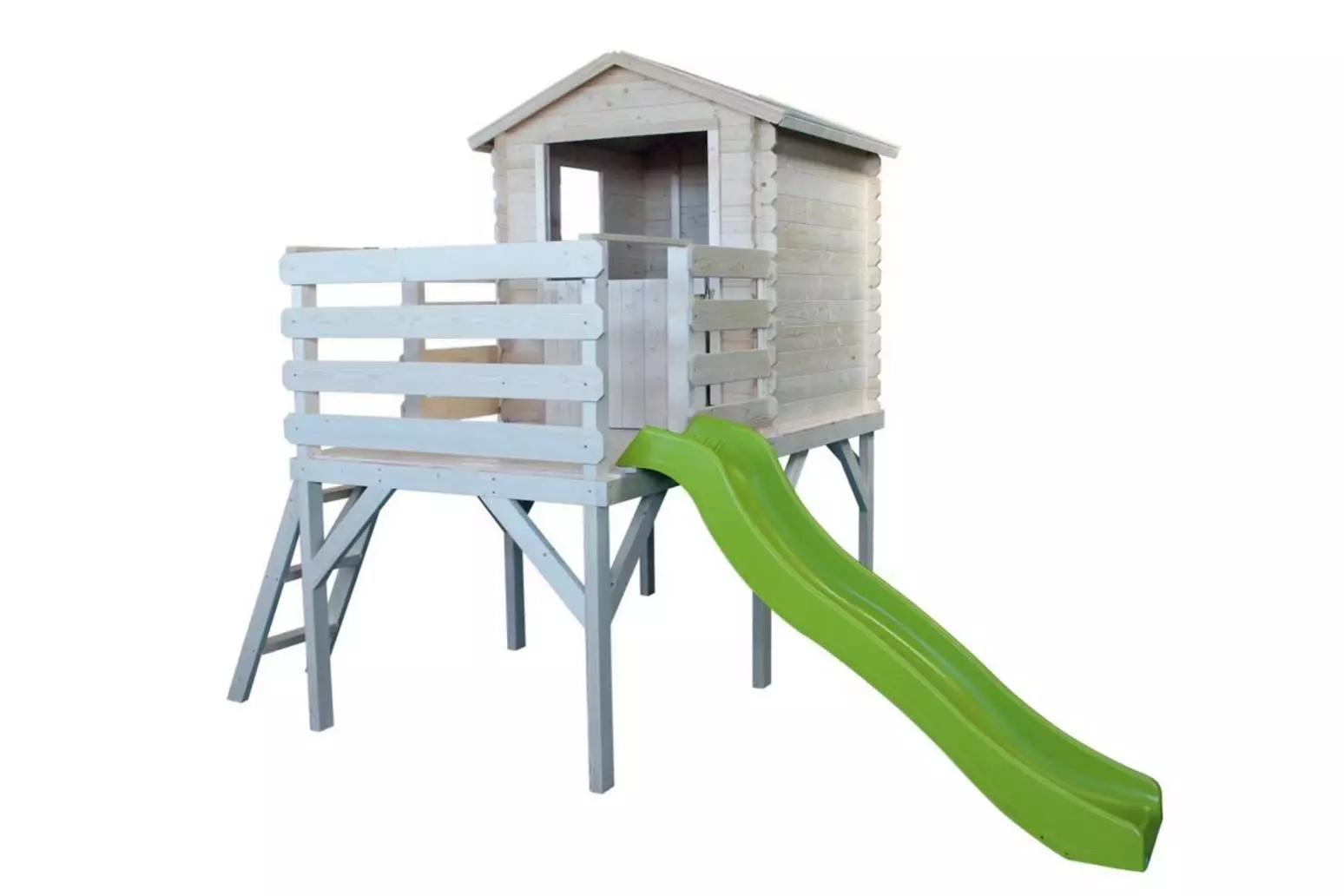 Abri de jardin en bois pour enfant Leroy Merlin avec toboggan